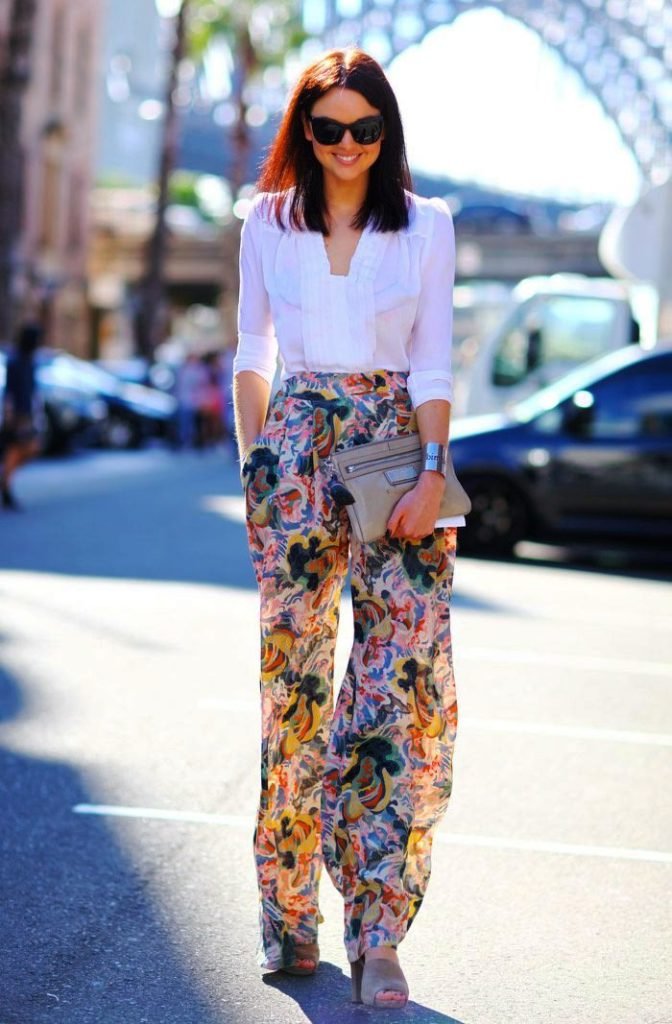 20 Awsome Printed Pant Outfit Ideas - Instaloverz
